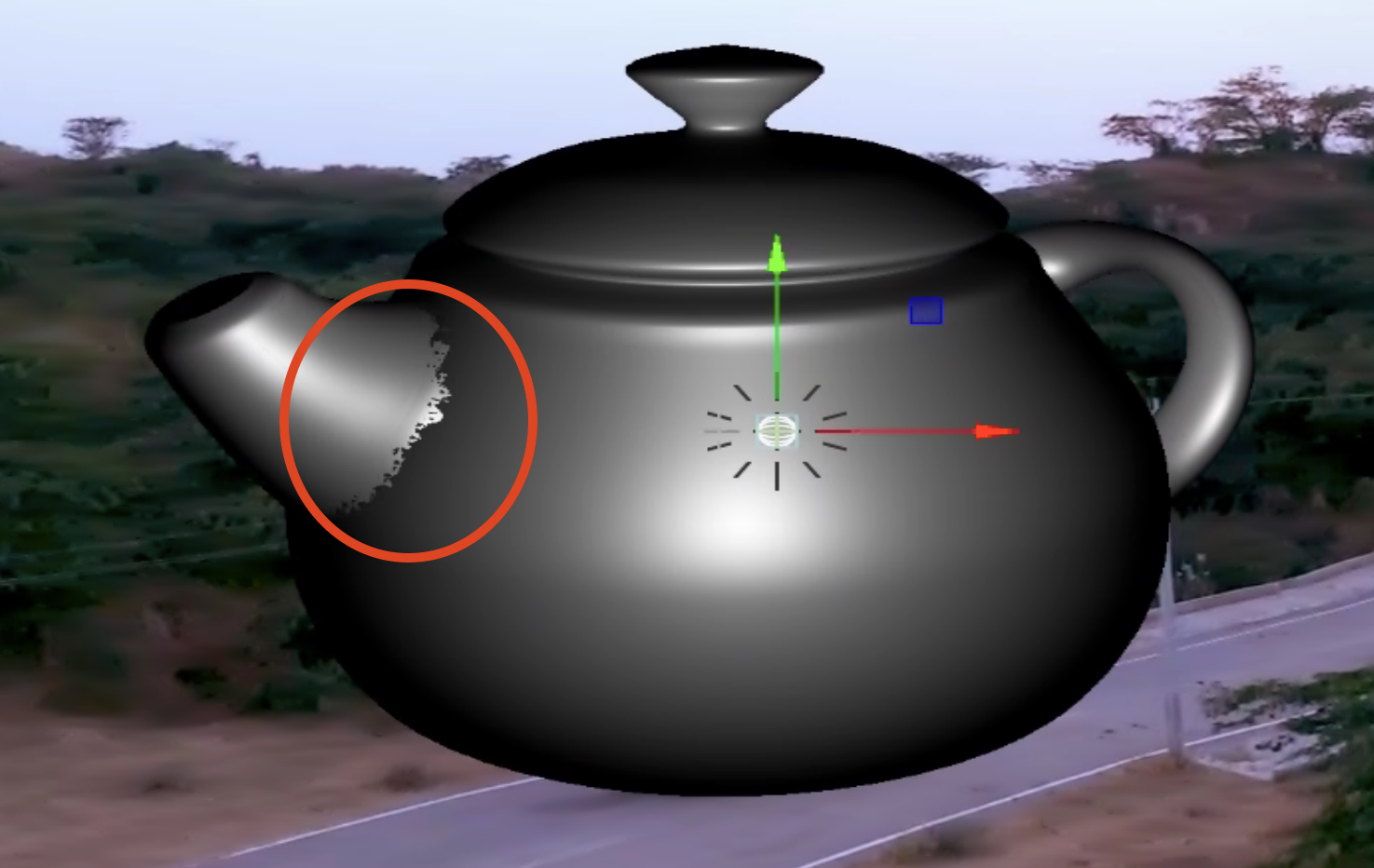 Camera Analysisを使ったシーンに3Dオブジェクトを配置すると正しく描画されないことがあります