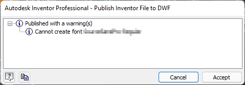 Can't export IDW to PDF due to errors on font creation in Inventor