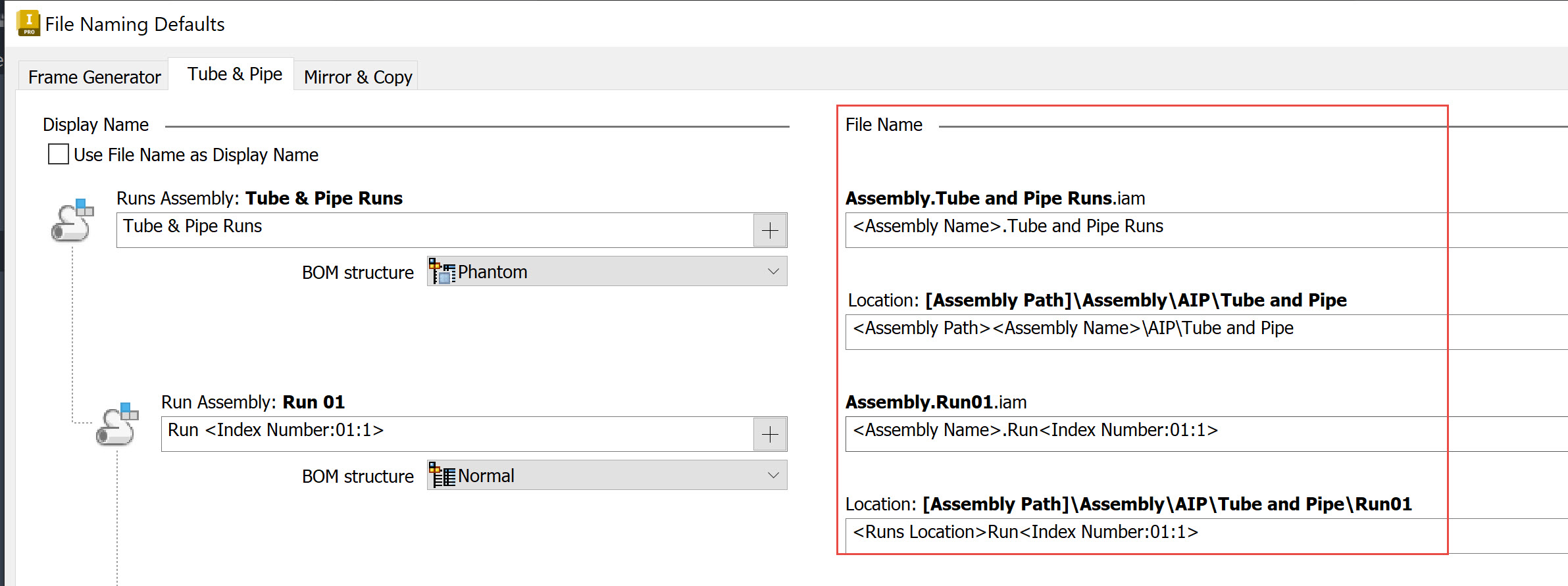 Inventor Tube & Pipe runs saved in the wrong folder out of the main ...