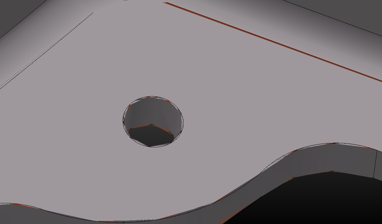 Model shows faceted surfaces within PowerMill