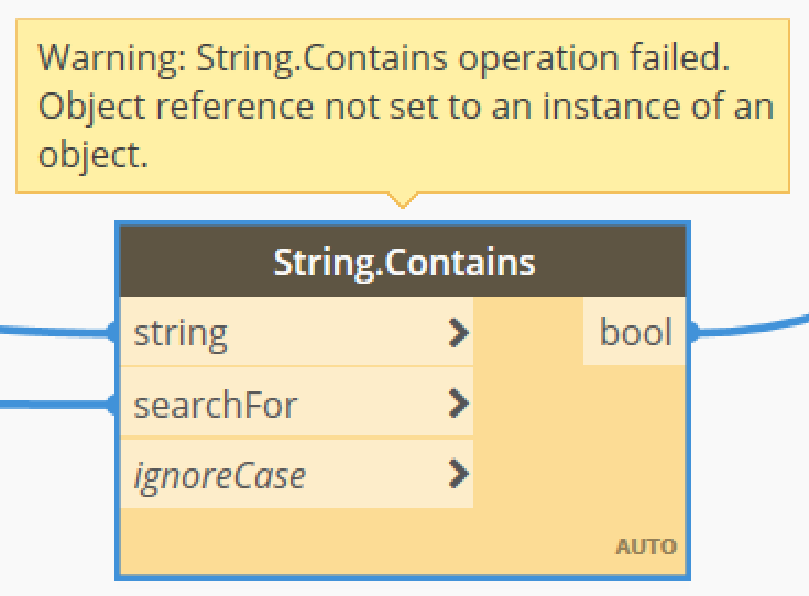 Warning String Contains Operation Failed When Running Dynamo For Revit