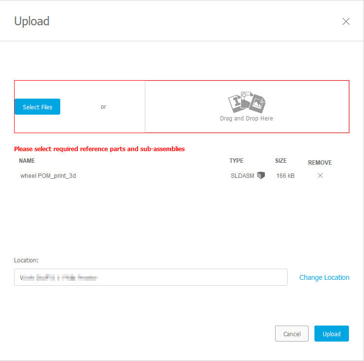 "Please select required reference parts and sub assemblies" when SLDASM ...