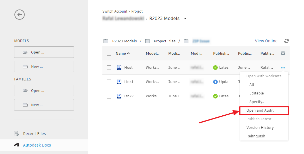 Cant Load Link Bim 360 [path] [filename] Rvt Due To Errors When Opening A Cloud