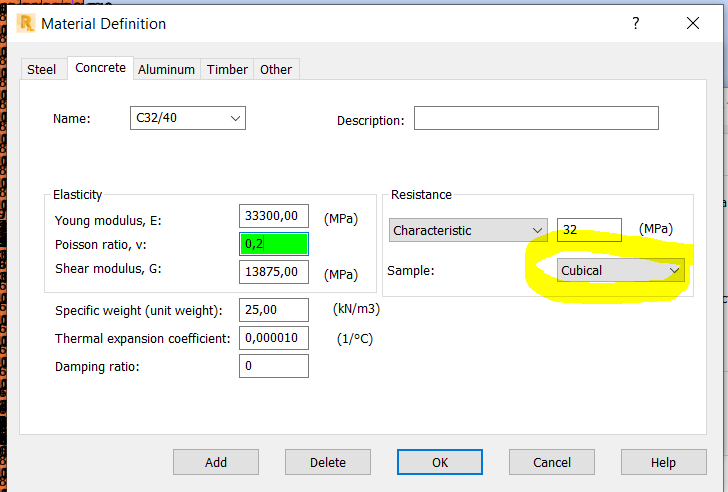 "Data for material is incomplete" message while RC member provided reinforcement design ...