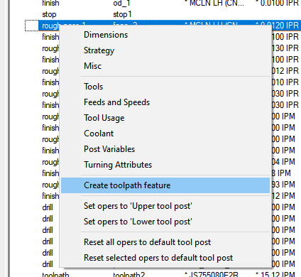 How to modify an existing operation with a toolpath feature in FeatureCAM
