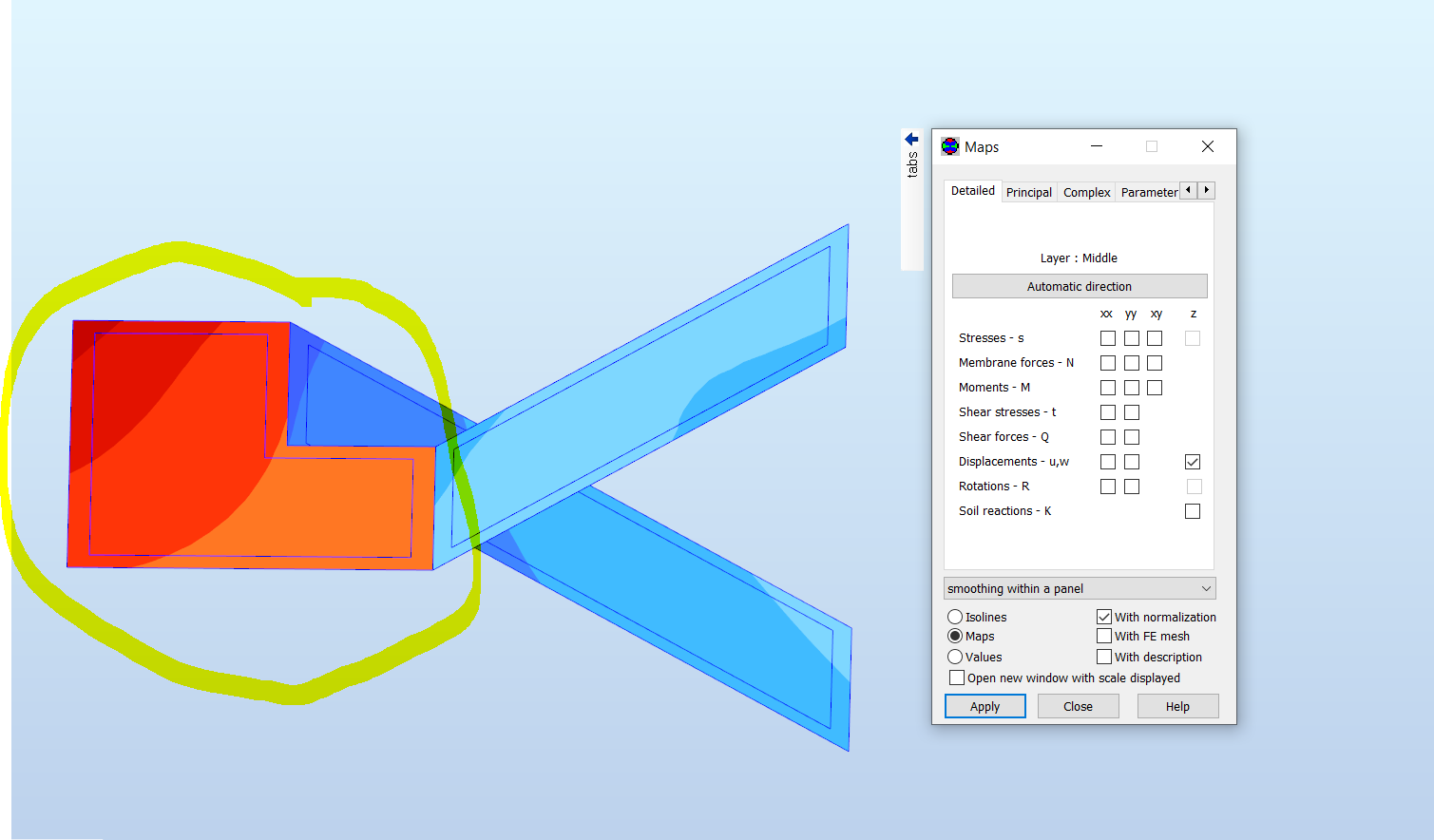 Incoherent displacement presented for connected panels in Robot ...