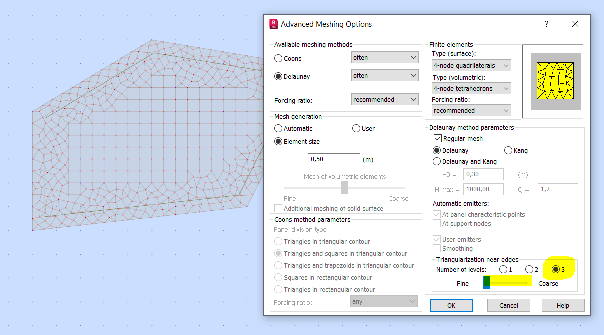 What is a difference between mesh generated with Regular mesh option ...