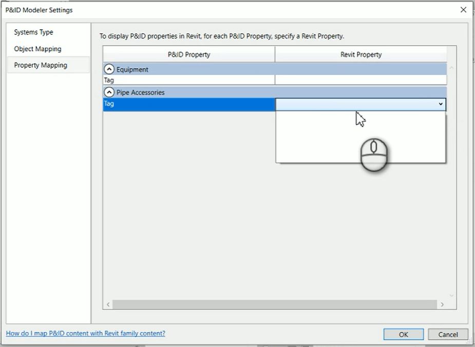 How to map P&ID properties to Revit Parameter in Revit P&ID modeler