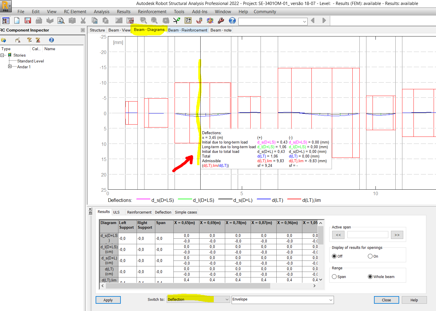 Which is the recommended workflow for RC beams deflection verification ...