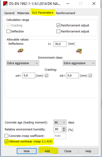 Unexpected too small crack width while RC slab required reinforcement design for SLS cases only ...