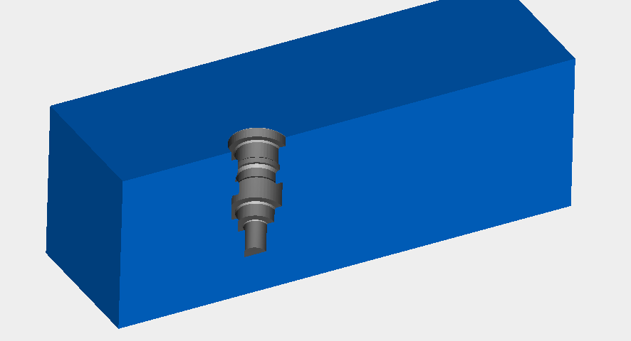 A feature from the Part library gouges in its new location in FeatureCAM.