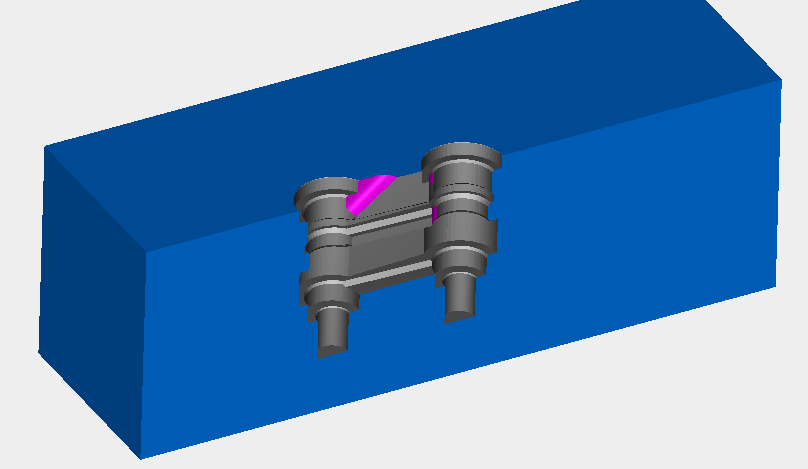 A feature from the Part library gouges in its new location in FeatureCAM.