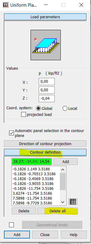 How to graphically modify the contour shape of a load type Planar load on contour in Robot ...