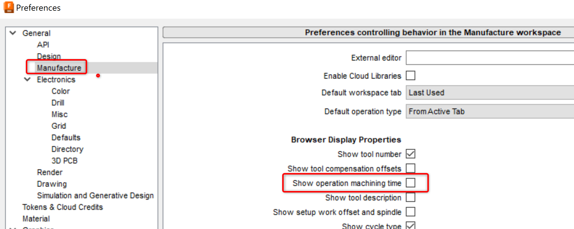 How to remove or show machine time next to a toolpath in Fusion