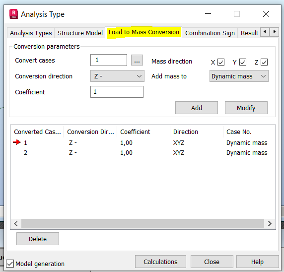 "Number of dynamic degrees of freedom equals 0" during modal analysis in Robot Structural Analysis
