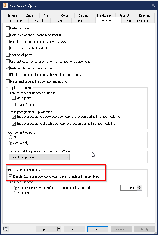 Slow load, and save times on a top-level assembly in Inventor