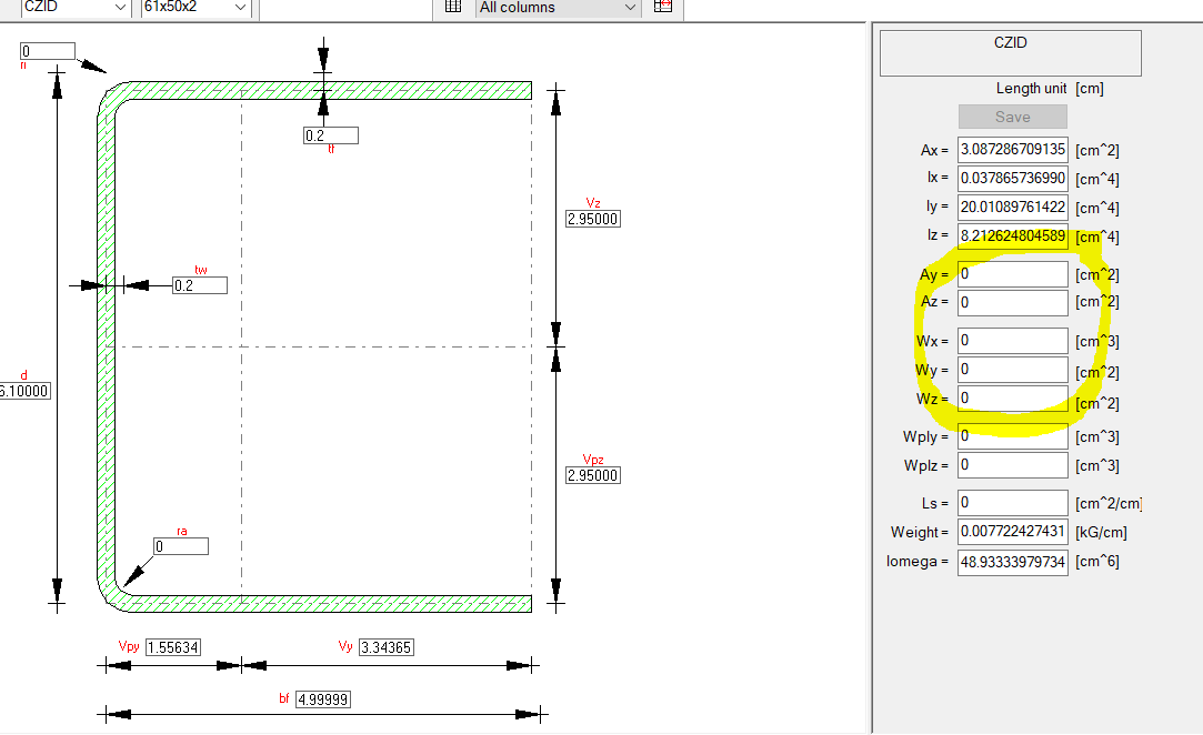 How shear area is calculated while steel desing of typical secions in ...