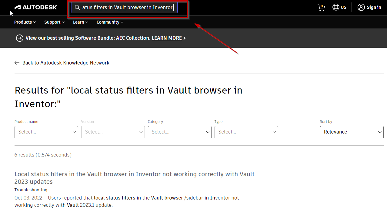 How to find if specific issue with Autodesk product is already reported