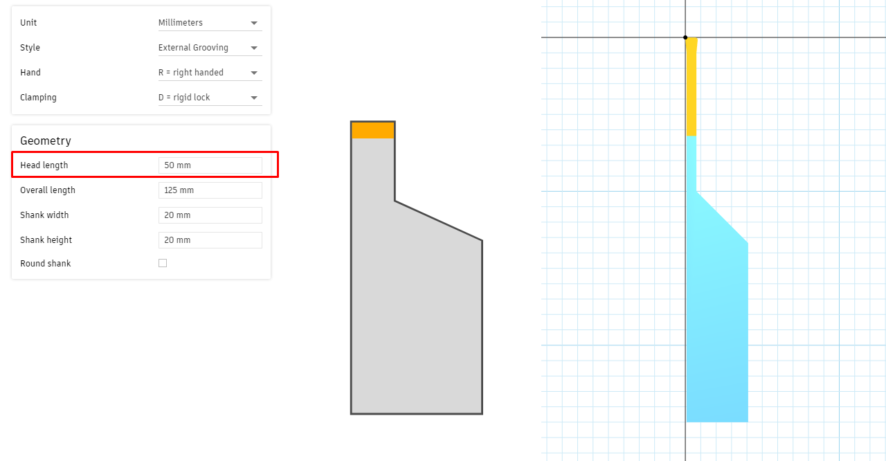 How to extend the insert length of a grooving tool in Fusion.