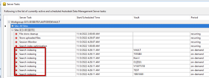 Is There Way To See What Started Reindex Proccess In Vault ADMS Console 