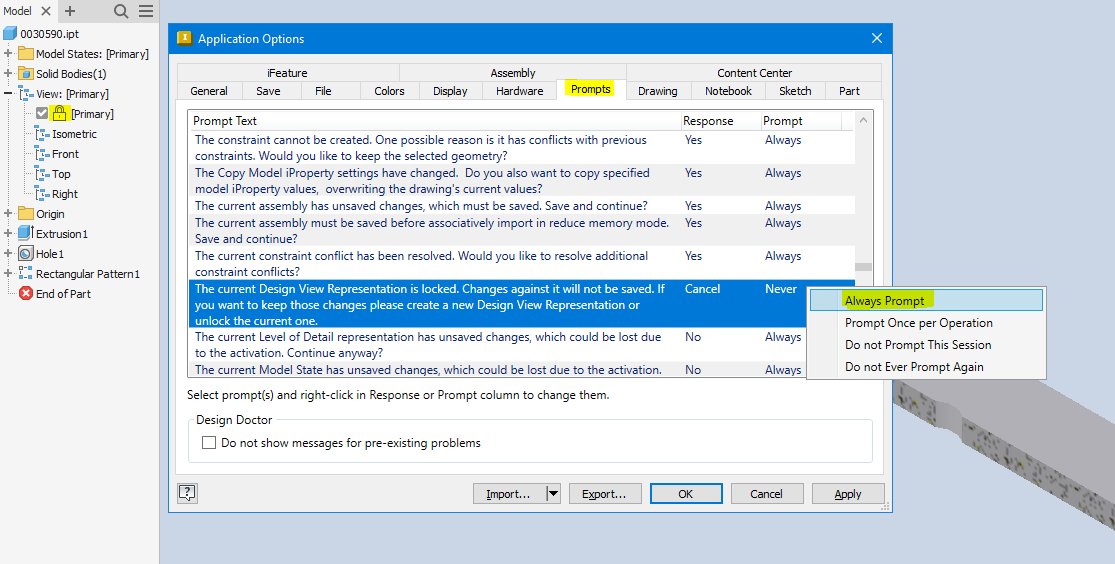 Inventor does not save and no message appears