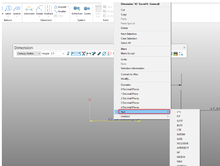 How to create user defined dimension text in PowerShape.