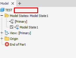 Difference in display of overwritten name with selected model state in ...