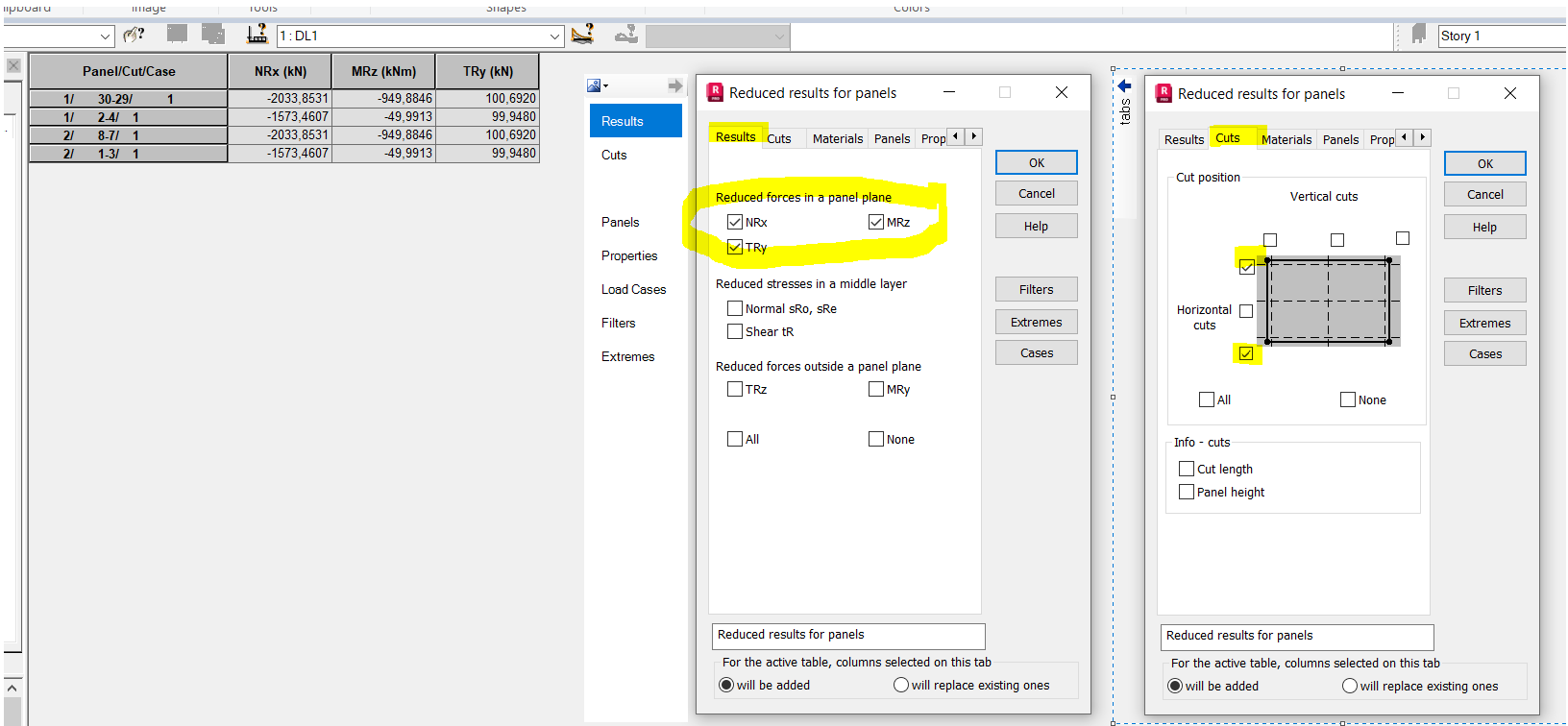 How to get in plane moment and forces for vertical panel in Robot Structural Analysis.
