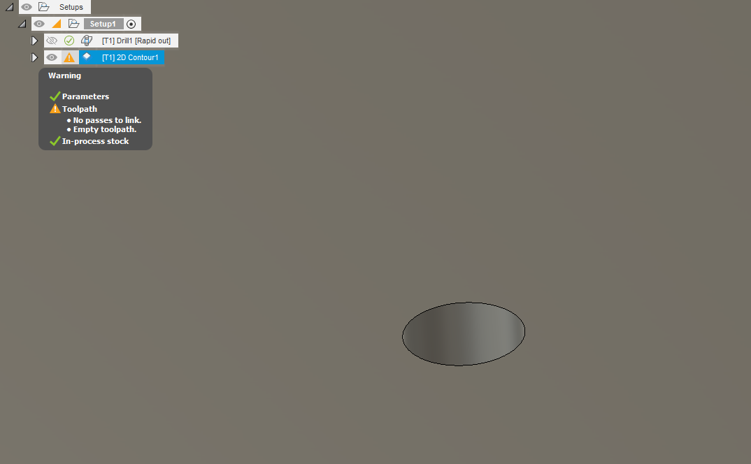 2D contour fails to machine hole if predrilled in Fusion