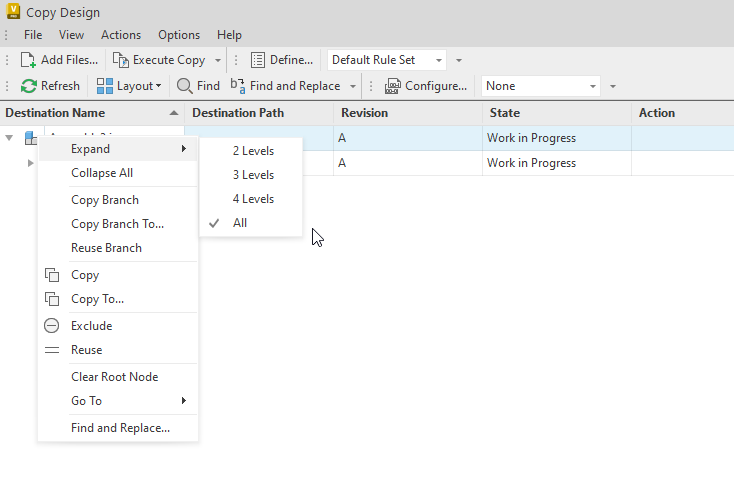 Copy design in Vault do not expand all levels