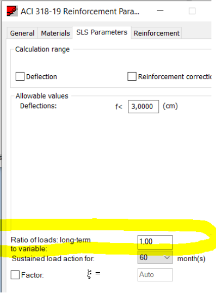 Ratio of loads: long-term to variable coefficient meaning while RC slab design according to ACI ...