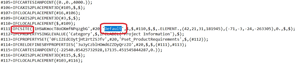 Project Site (IFCSITE) name always "Default" exporting model to IFC from Revit