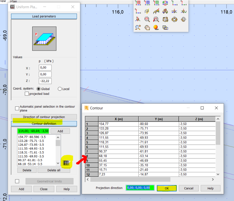 "Incorrect definition of contour load" warning while model calculation in Robot Structural Analysis