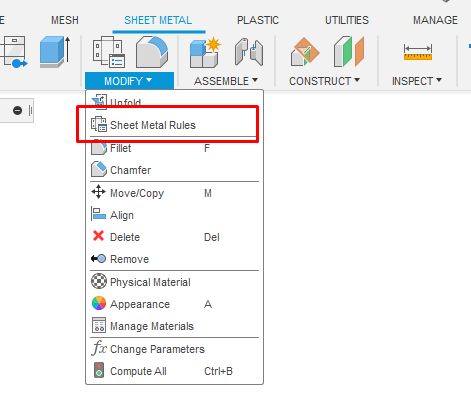 Fusionで事前定義されたシートメタルの厚さを編集したり、新しいルールを定義する方法