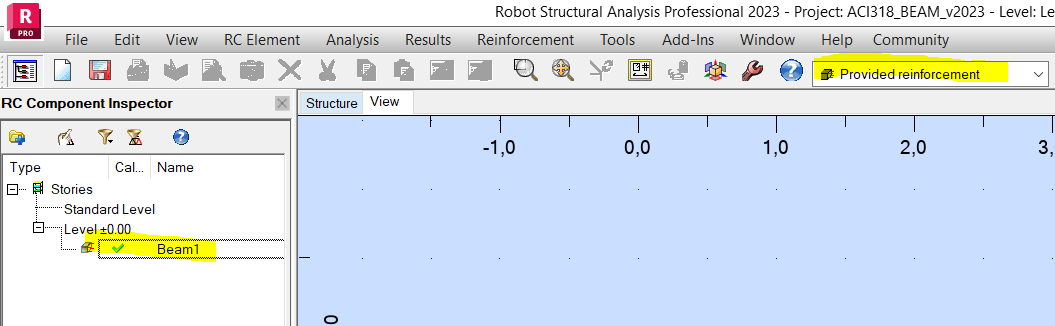 Different stirrup distribution when comparing required and provided concrete beam reinforcement ...
