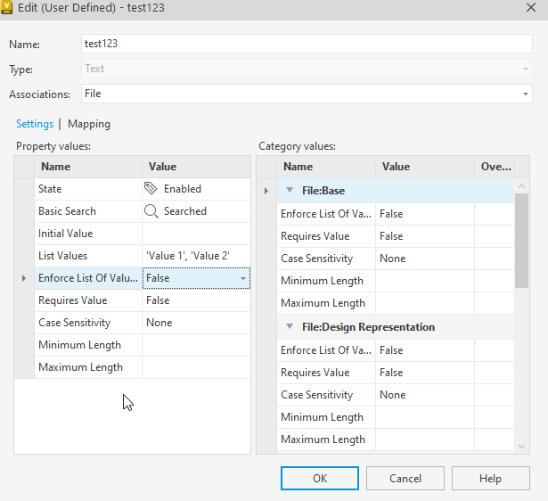 How to add a blank value to a list of values for a property in Vault