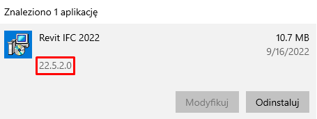 How to find out the IFC exporter version in Revit