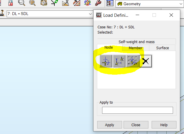 Load definition icons inactive in Robot Structural Analysis