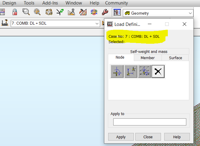 Load definition icons inactive in Robot Structural Analysis