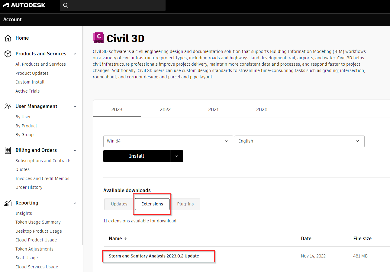 Cannot Find The Download For Storm And Sanitary Analysis For Civil 3d 
