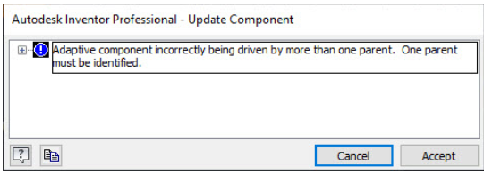 "Adaptive component incorrectly being driven by more than one parent. one parent must be ...