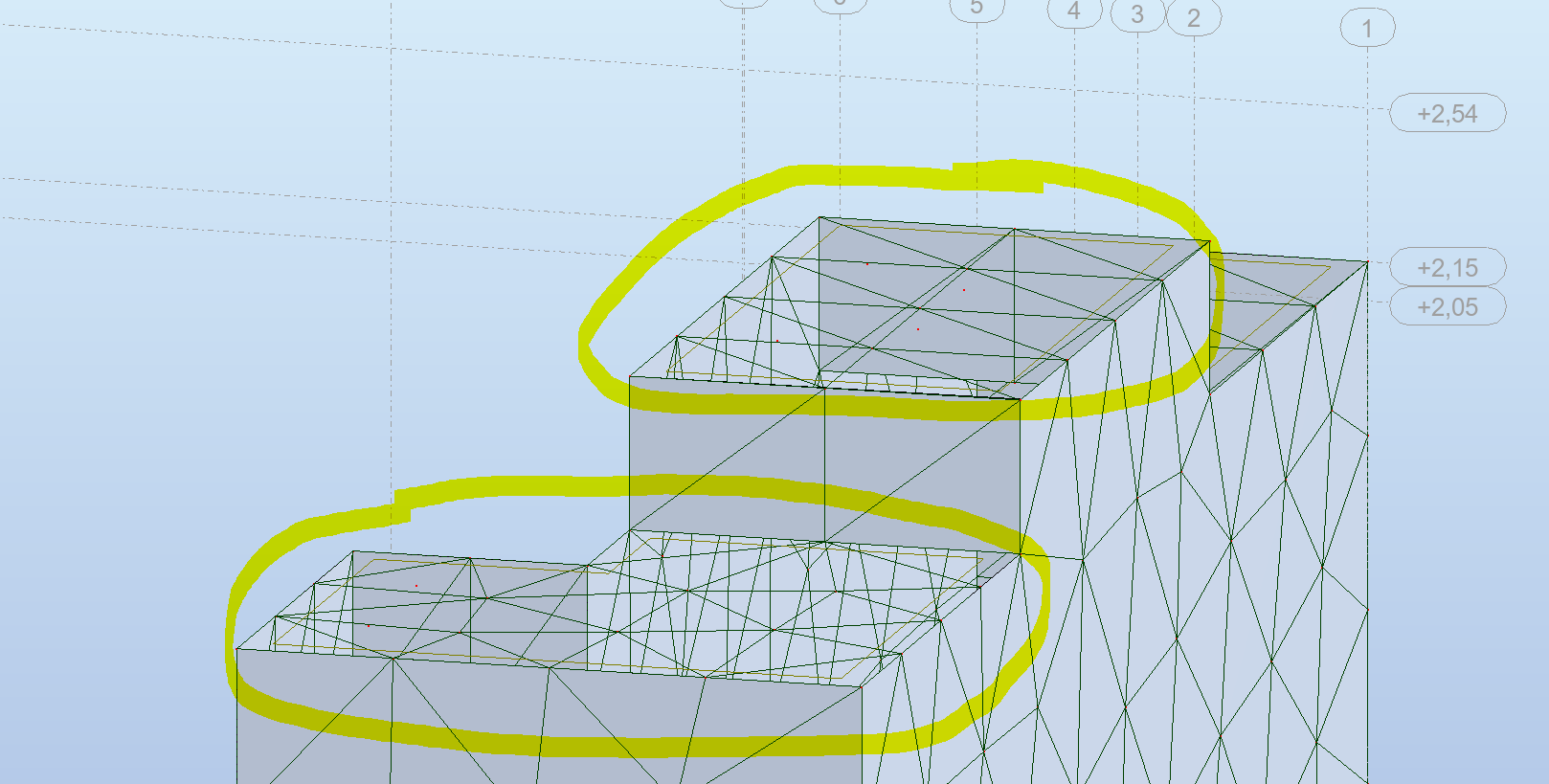 Selected solid model walls are transparent in Robot Structural Analysis