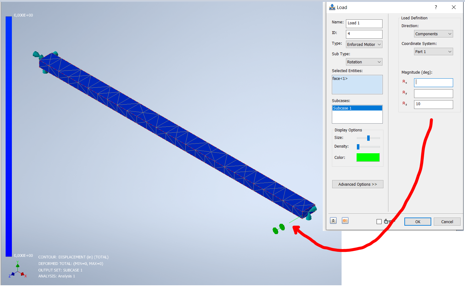 Enforced Rotation Load Is Not Applied To Solids In Inventor Nastran