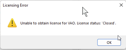 “无法获得 VAO 的许可证。许可状态：“已关闭”。 尝试获取 Vault Enterprise Add-on （VAO） 的许可时
