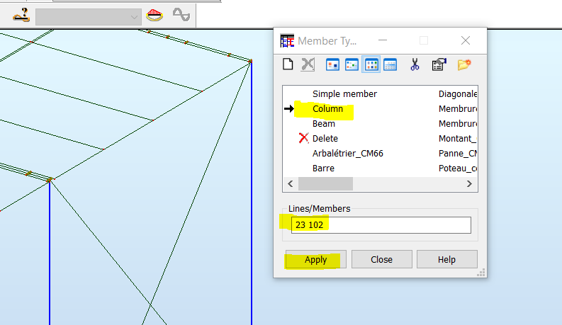 How to assign predefined set of steel design parameters to selected members to beams and columns ...