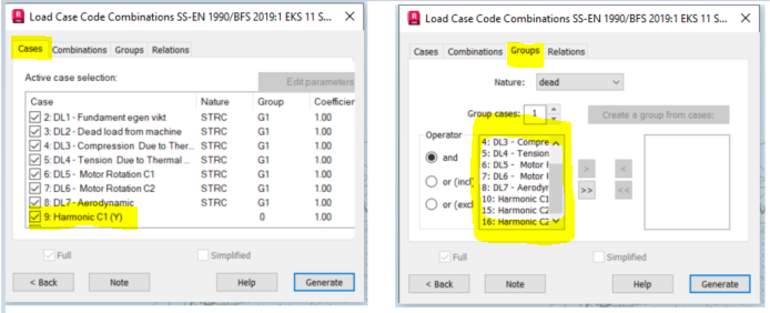 Load Case Missed On Group Tab While Automatic Load Combination Definition In Robot Structural