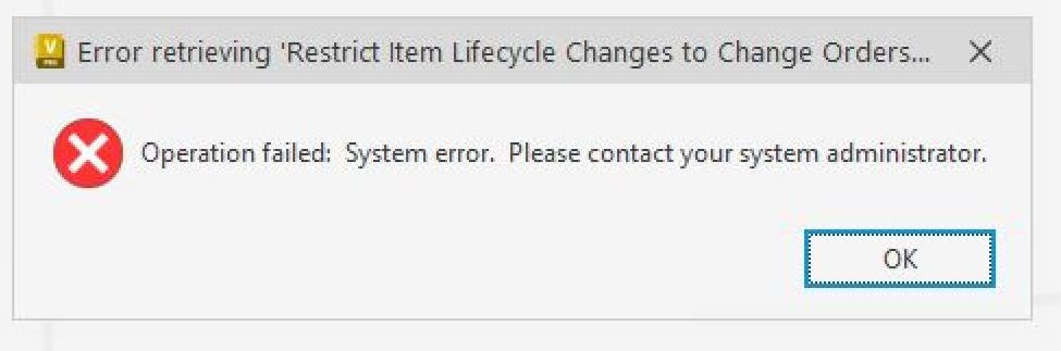 "Operation failed System error Please contact your system administrator" when logging into Vault ...