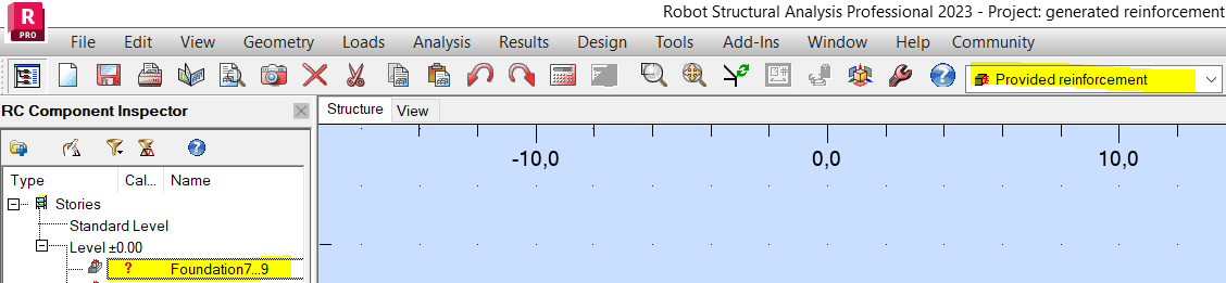 "Problem with reinforcement arrangement" while RC foundation design in Robot Structural Analysis