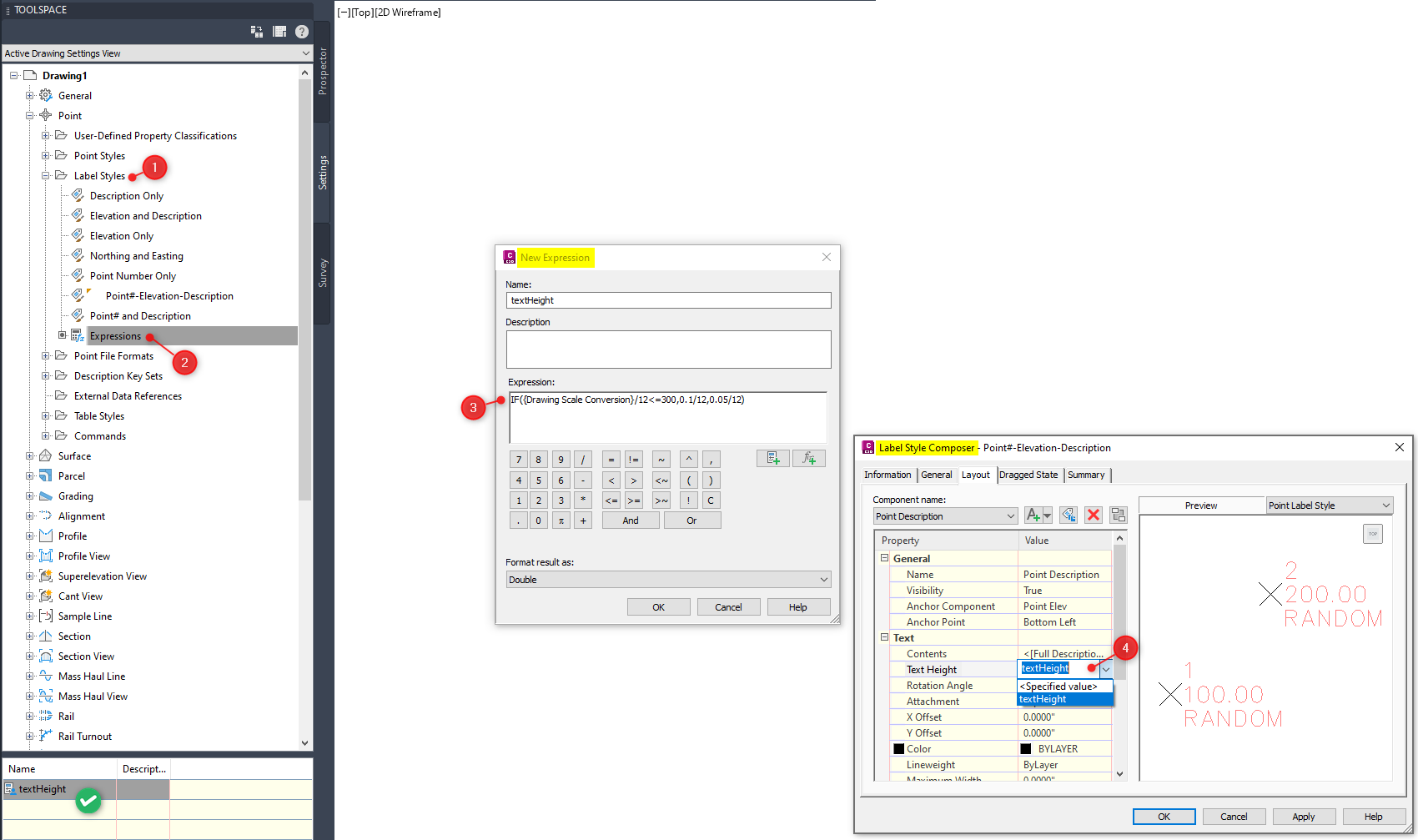 How To Set Label Text Height At Different Scale In Civil 3D