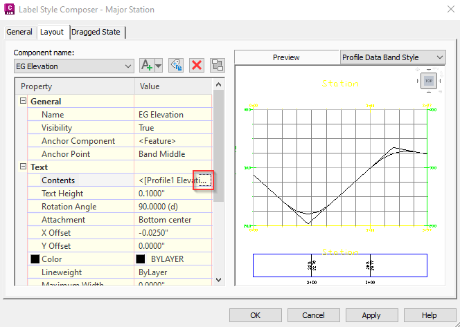 How to edit Profile Data Band labels in Civil 3D
